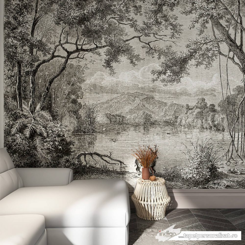 Model Tapet - Alb Negru - Tapet personalizat