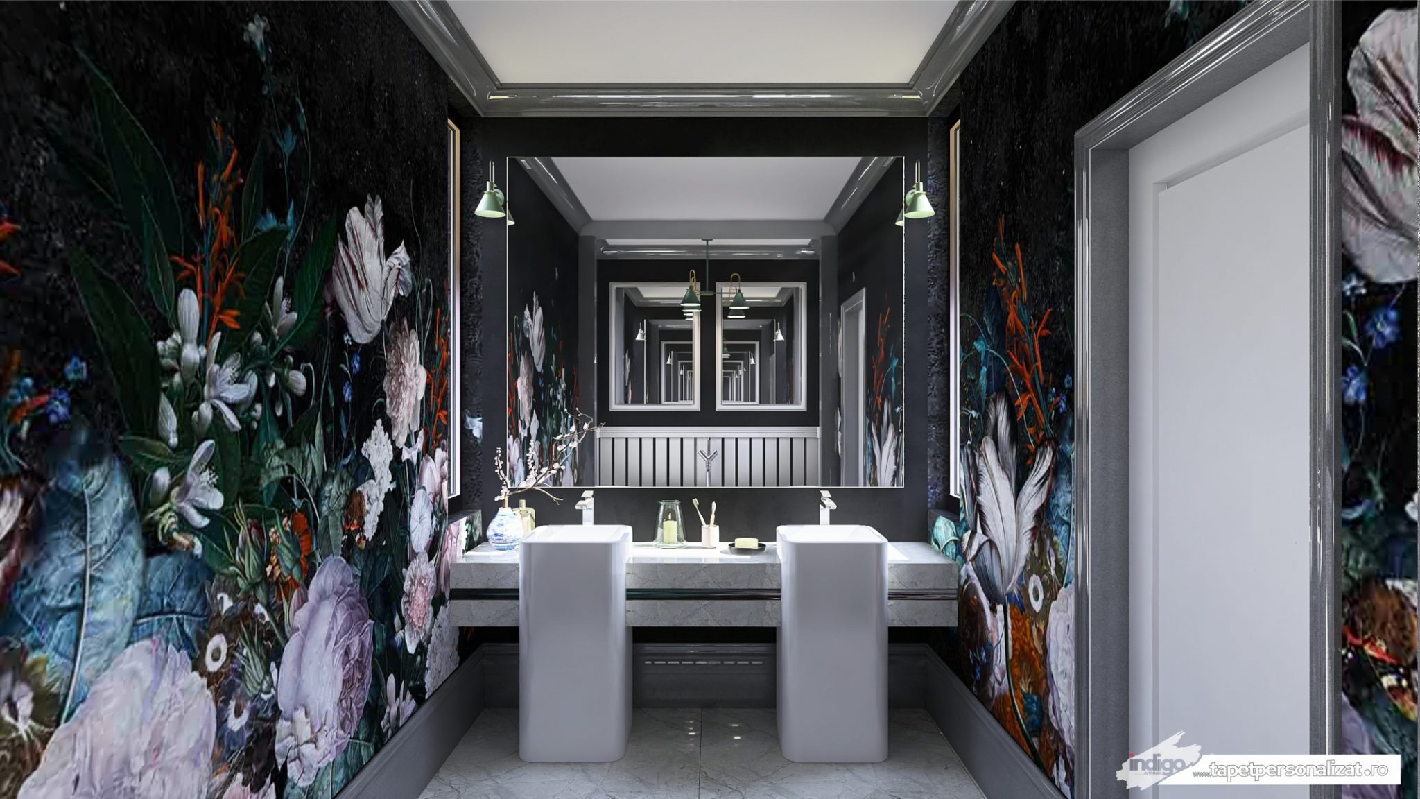 Model Tapet - Pictura cu flori - Tapet personalizat